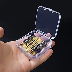 SKYVAN 12pcs Mini Clear Plastic Beads Storage Box Small Empty Organizer Box with Hinged Lid for Storage of Small Items, Jewelry,Hardware,DIY Art Craft Accessory (2.12 x 2.12 x 0.79 inch)