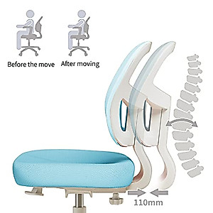 Ergonomic Kids' Desk Chairs, Height & Depth Adjustable Kids Study Chair, Cute Kids Office Chair. Perfect for Home, School and Library. No Armrests.