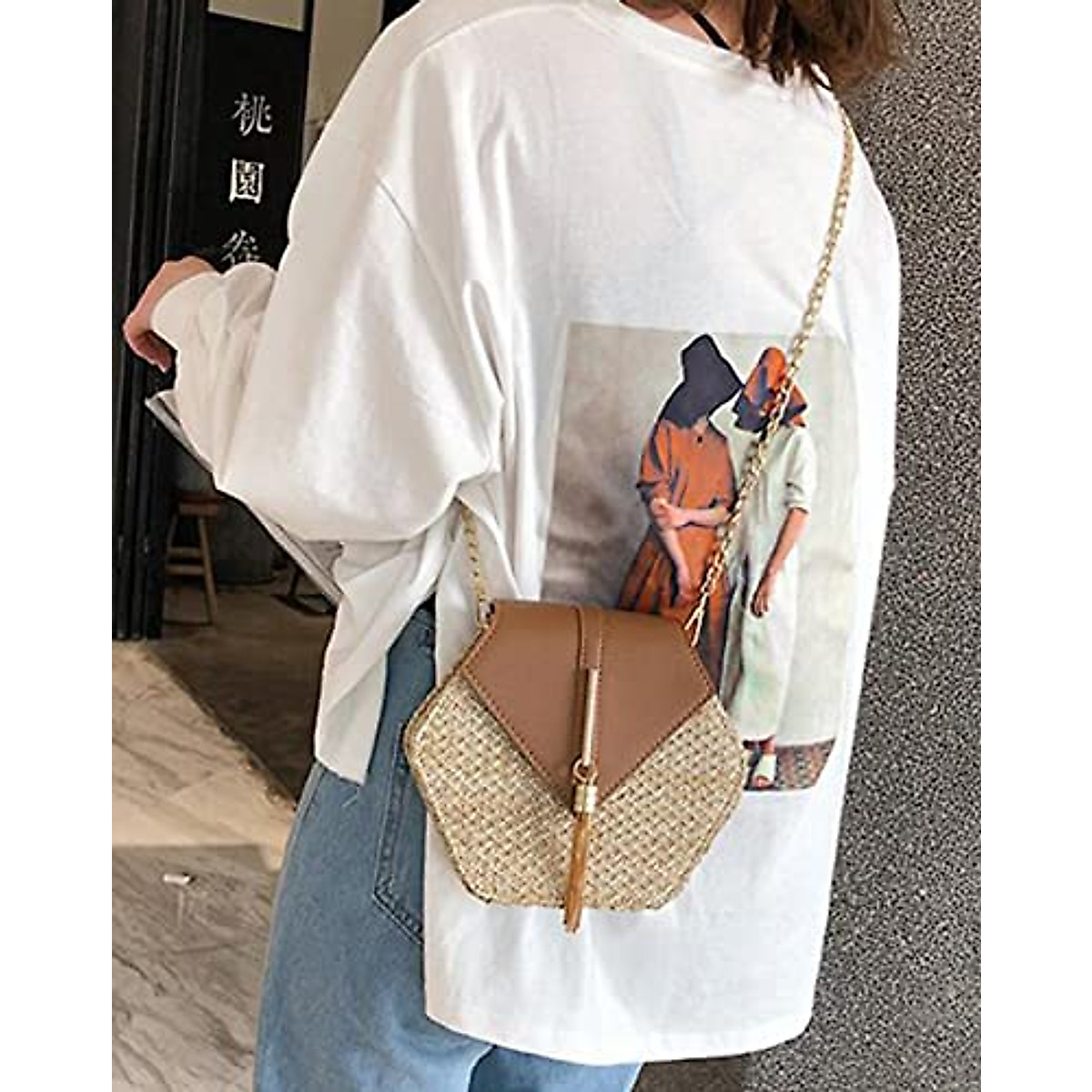 Crossbody Bags for Women Tassel Small Straw Beach Bag Satchel Bag Shoulder Bag Hobo Bags Purses Tote Handbag 2023