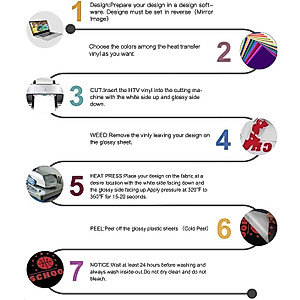 Heat Transfer Vinyl Bundle : 42 Pack 12" x 10" Sheets - Iron on Vinyl for Iron on Fabrics T-Shirts Heat Press Machine