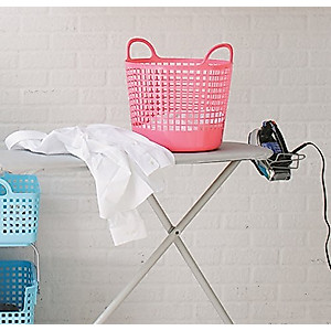 Like-It SCB -1 Laundry Storage, Round Basket with Handle, Laundry Basket, Approx. Width 16.1 inches (41 cm), Depth 14.6 inches (37 cm), Height 14.8 inches (37.5 cm), White, Made in Japan