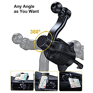 Rorhxia Car Vent Phone Mount, [Never Blocking Vent, Enjoy The Comfort of The A/C] Hands-Free Universal Extension Clip Air Vent Phone Holder Car Fit for All Phones iPhone Samsung More