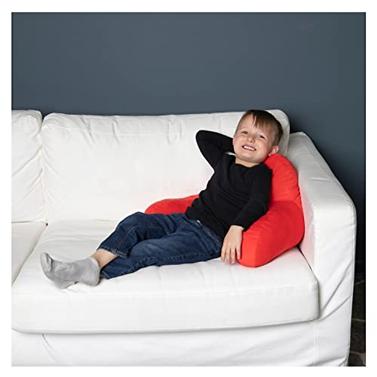 Paw Patrol Marshall Kids Back Resting Pillow for Reading and Watching TV – Bed Rest Pillow with Arms to Lounge with Comfortable Back Support – Great for The Bed or Couch