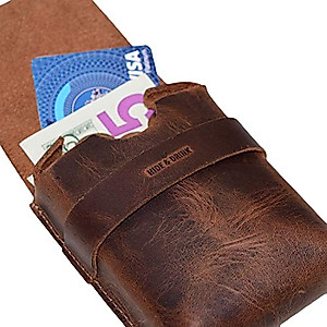Hide & Drink, Card Organizer Pouch, Holds Up to 12 Cards Plus Folded Bills, Coin Holder, Vintage Case, Stylish Accessories, Full Grain Leather, Handmade, Bourbon Brown