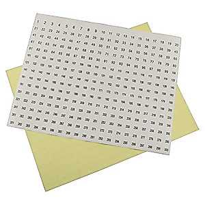 Number Stickers LUORNG 10 Sheets 0.4" 1 to 300 Digital Sticker Circular Self Adhesive Labels (Black on White)