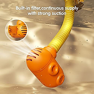 TUMAMA Baby Bath Toy with Shower Head and 3 Suction Spinner Toys, Giraffe Water Spray Squirt Shower Faucet and Bathtub Water Pump Summer Essentials for Toddlers Infants Kids,Yellow