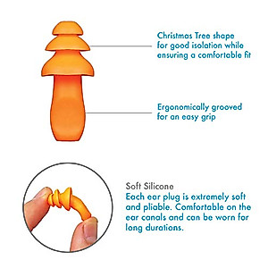 12 Pairs Corded Ear Plugs Soft Silicone Reusable Earplugs Noise Cancelling for Hearing Protection, Sleeping (Combo 12)