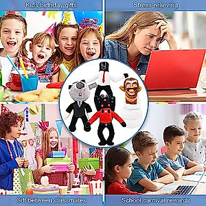 VAKUUM Skibidi Toilet Cameraman Surveillance Man, Sound Man, TV Man, Camera Man, Radio Man Bendy Plush Toys Animal Plushie Doll Gifts for Kids Fans Aldults Birthday(Color:Parasite Toilet Man)