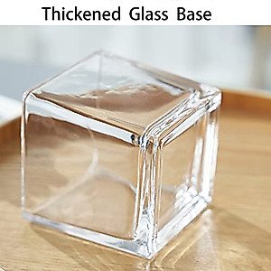 4PCS Square Glass Vase 4"x4" Clear Cube Flower Vase for Wedding Centerpiece Candle Holder Home