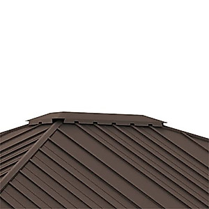 UXZDX 10' X 12' Outdoor Hardtop Gazebo with Aluminum Frame, Metal Roof Gazebo Canopy with Curtains and Netting