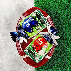 GITMIWS 40pcs Football Party Favors Bags-9'' Football Drawstring Bags Candy Goodies Plastic Drawstring Gift Bags for Rugby Football Themed Party Ideas Boys Kids Decoration Supplies(2 styles, Deep Blue)