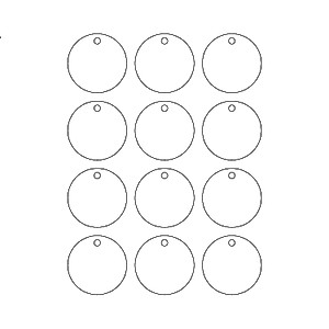 60 Printable Cardstock Hang Tags with Holes, Personalize and Custom Tags (Circle - 2x2 inches, 5 Sheets)