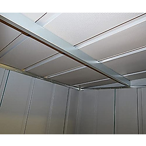 Arrow Sheds 6' x 4' Galvanized Steel Pad-Lockable Outdoor Utility Storage Shed with Pent Roof, Eggshell/Green