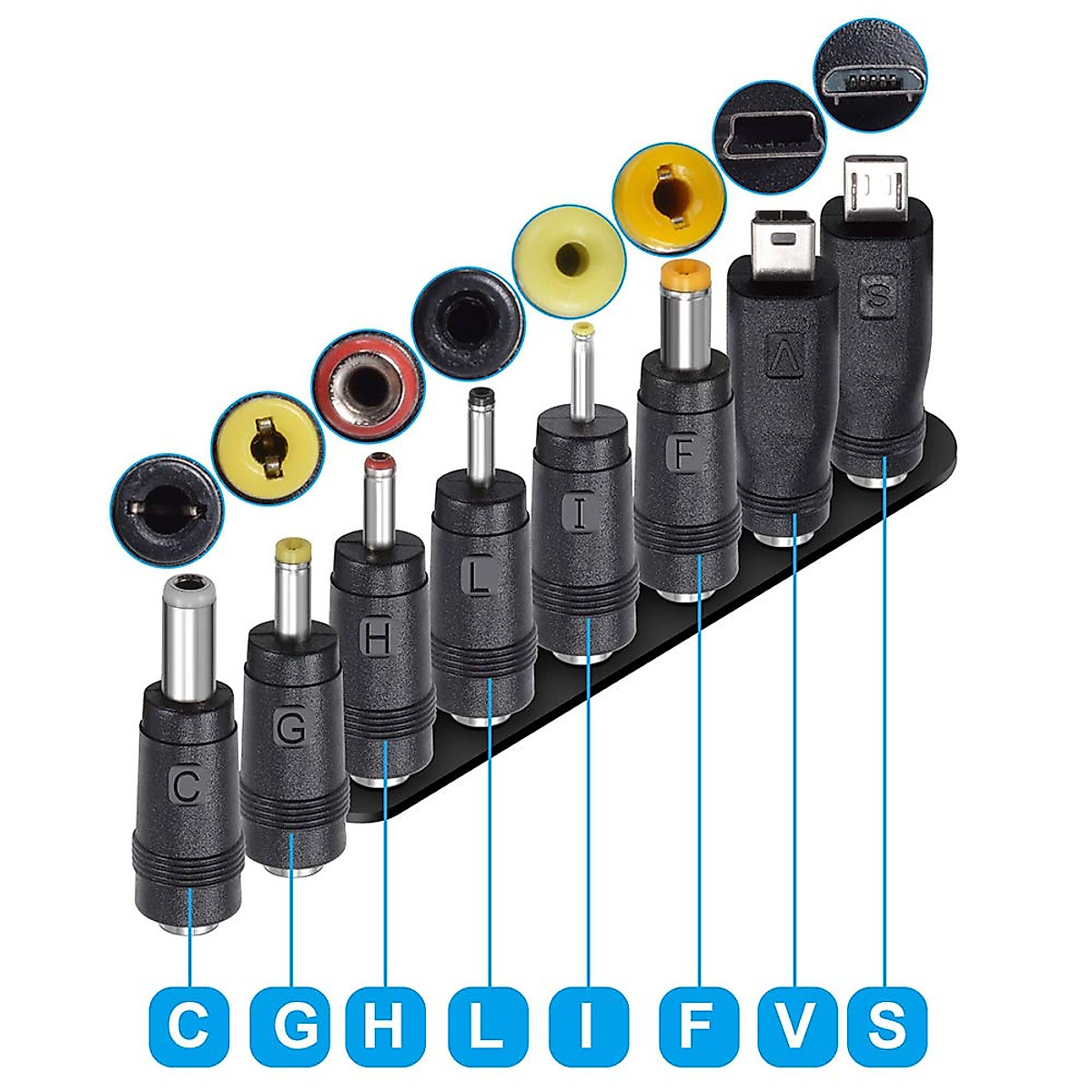 SoulBay 5V 2A Power Supply Adapter 10W AC100-240V to DC 5 Volt 2Amp Versatile Charger Cord with 8 Plugs for USB Hub TV Box Tablet Camera Speaker GPS Webcam Router and More 5vdc Electronics, 5FT