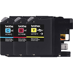 Brother Genuine Standard Yield Color Ink Cartridges, LC1013PKS, Replacement Color Ink Three Pack, Includes 1 Cartridge Each of Cyan, Magenta & Yellow, Page Yield Upto 300 Pages/Cartridge, LC101