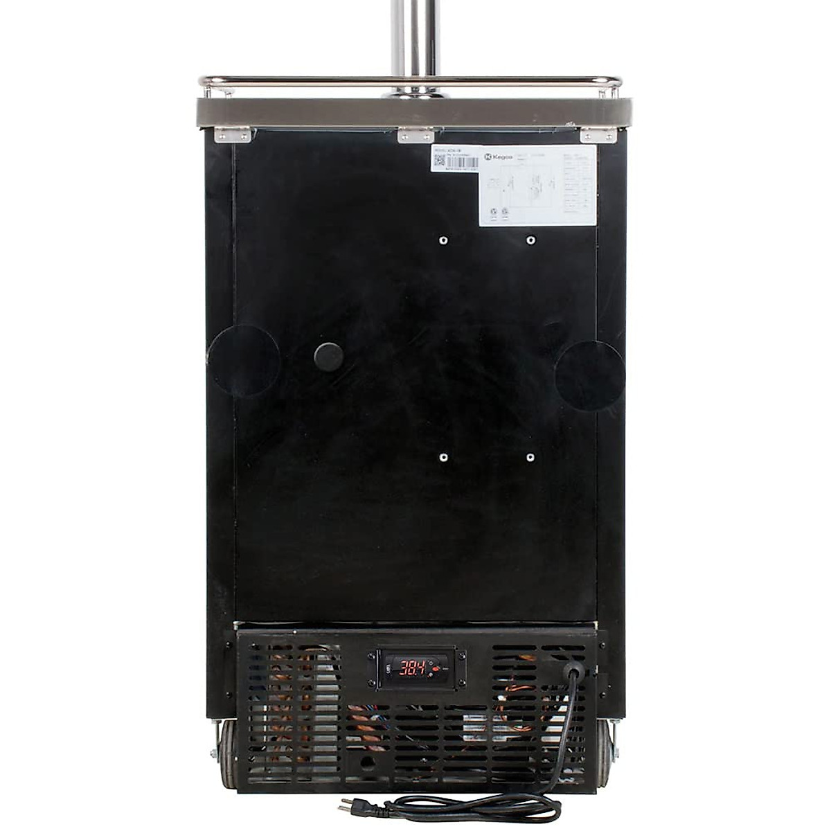 Kegco XCK-1B-4 Four Faucet Commercial Direct Draw Beer Dispenser Black Kegerator Keg Cooler