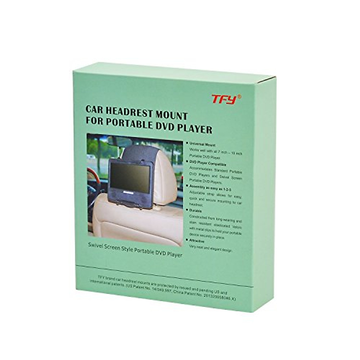 TFY Universal Car Headrest Mount Holder for Portable DVD Player