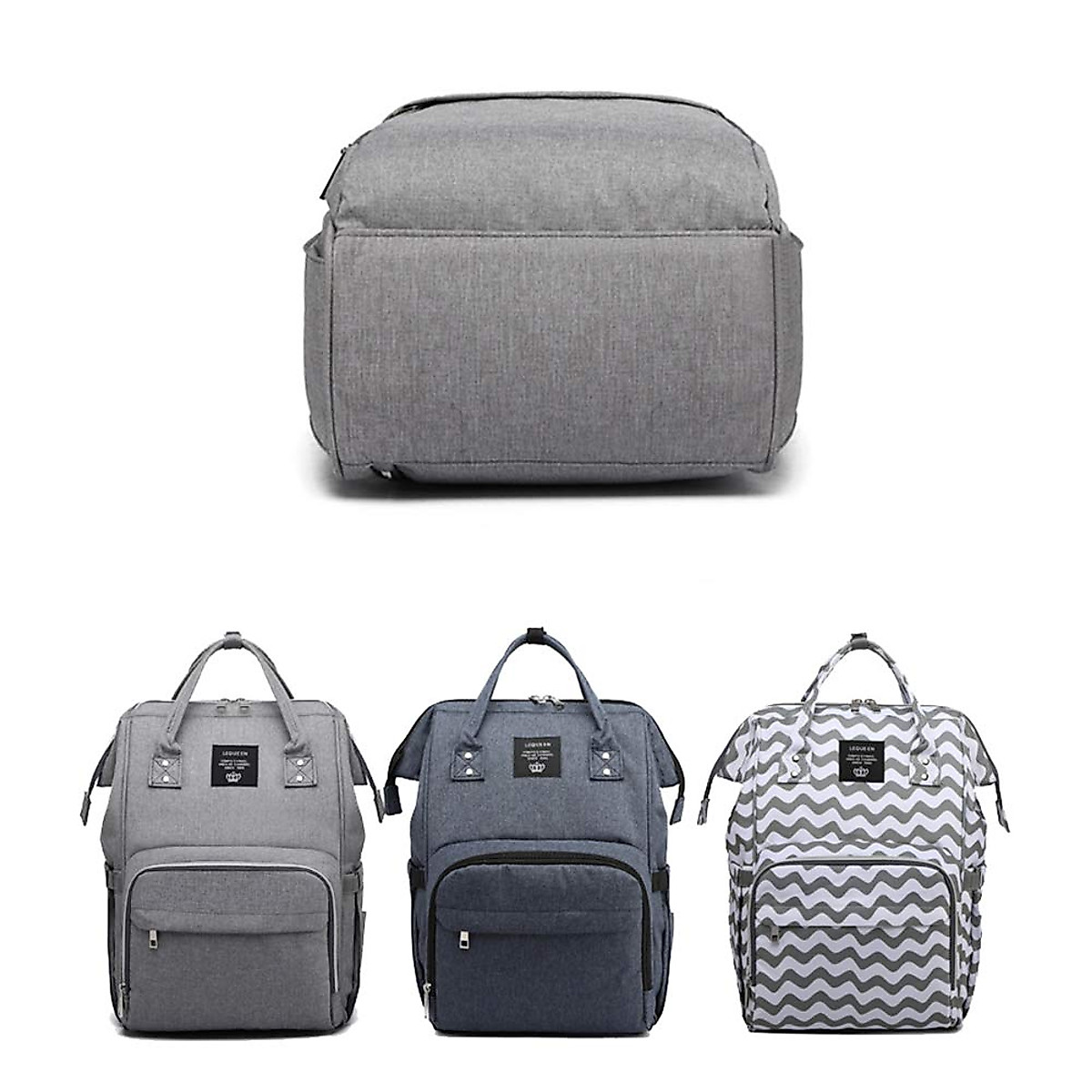 Starte Baby Diaper Bag Backpack with USB Charging Port &Stroller Hooks Travel Back Pack,Light Grey