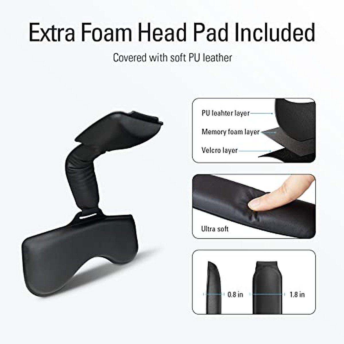 2023 Upgraded Head Strap for Oculus Quest 2, Elite Strap Replacement with Both TPU Silicone Pad & PU Sponge Pad, Comfort Head Strap Accessories Ensures Relaxed Video Games