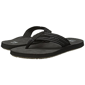 Quiksilver Men's Monkey Wrench 3 Point Sandal, Black/Black/Brown, 9 M US