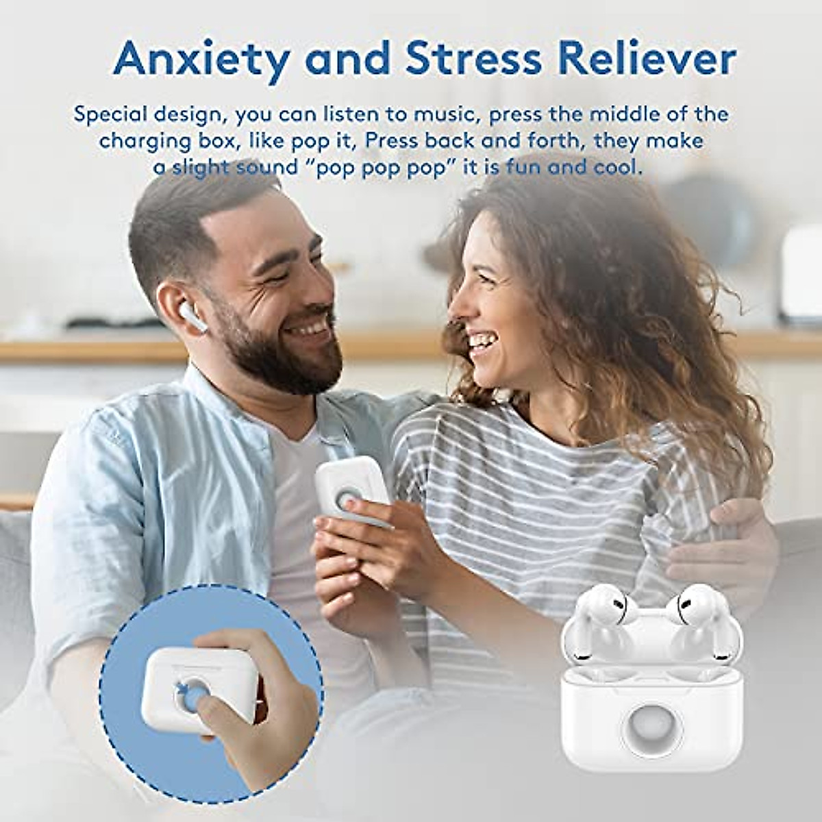 Chof A3 True Wireless Earbuds Bluetooth 5.0, Built-in Microphone, Touch Control with Wireless Charging Case Auto Pairing in Ear Headphones, 36H Playtime, Premium Stereo Earphones for iPhone Android