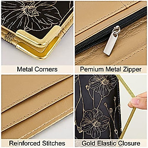 Server Books for Waitress Cute Waitress Book with Money Pocket Leather Server Book with Zipper Wallet Black Serving Book Organizer Fit Server Apron