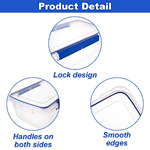 MUXHEL 2 Pcs Large Food Storage Containers with Airtight Lid, 5.5L Reusable Meal Prep Container, Food-Grade Plastic Bread Box for Homemade Bread, Cookies, Food