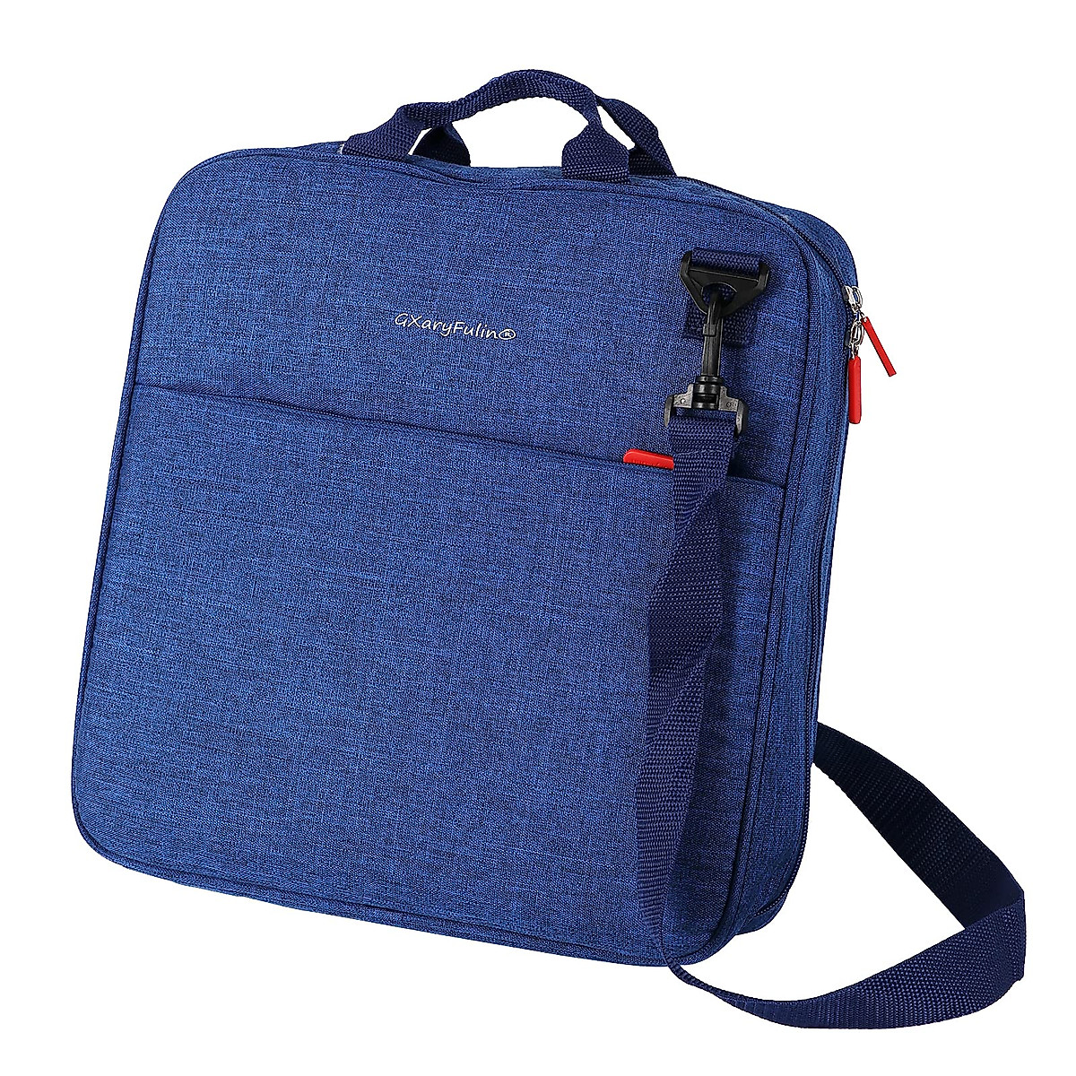 GXaryFulin Zipper Binder with Shoulder Strap & Handle, 3 O-Ring Binder for Office & School Supplies (2 inch, Blue)