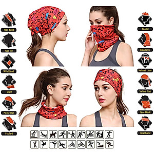 HCMY 12PCS Neck Gaiter Balaclava Multifunctional Magic Scarf Sports Tube UV Face Mask for Men Shield Headband Headwear for Women