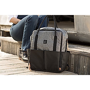 Petunia Pickle Bottom InterMix Backpack | Diaper Bag Backpack| Baby Bottle Bag for Parents | Stylish Baby Bag Organizer| Sophisticated and Spacious Backpack for On the Go Moms | Graphite/Black
