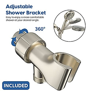 Vantency Brushed Nickel 8 Function Handheld Shower Head with 71 Inches Shower Hose, Modern Style, Easy Installation