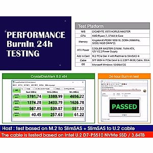 Micro SATA Cables|M.2 M-Key PCIe Gen4 to SlimSAS 4i (SFF-8654) Adapter with ReDriver for High-Speed Data Transfer