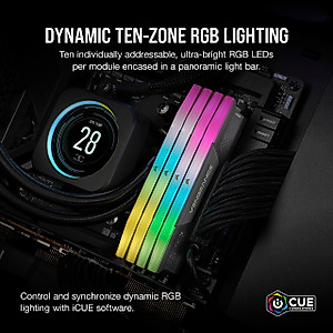 CORSAIR VENGEANCE RGB DDR5 64GB (2x32GB) DDR5 5200MHz CL40 AMD EXPO Intel XMP iCUE Compatible Computer Memory – Gray (CMH64GX5M2B5200Z40K)