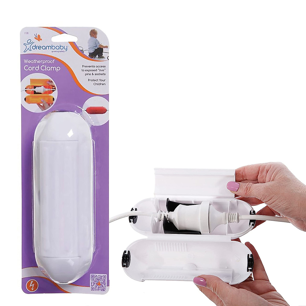 Dreambaby Heavy Duty Weatherproof Electrical Cord Clamp with locking system - Model L138 (Color may vary)