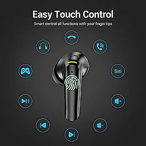 Ear buds Wireless Bluetooth Earbuds,Noise Cancelling Wireless Earbuds with 4 Micro,80H Long Playtime IPX7 Waterproof HiFi Stereo Bluetooth 5.3 Headphone for Android iOS Cell Phone/Computer /Laptop