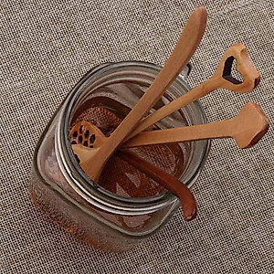 Honey Dipper 4Pcs Honeycomb Heart Pattern Honey Dippers Wooden Long Handle Honey Dipper Stirrer Server Mixing Stick Spoon Home Kitchen Supplies