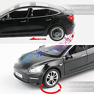 Diecast Toy Car Sian FKP37 Sports Model Car,Zinc Alloy Simulation Casting Pull Back Vehicles,1:32 Scale Supercar Toys with Lights and Music Sound for Toddlers Kids Children Boys Girls Gift (Blue)