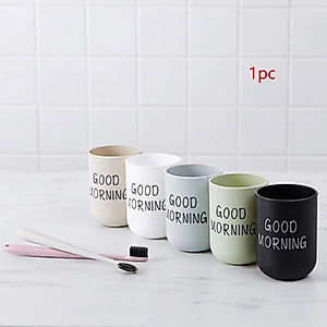Tumbler Cup Good Morning Cup Toothbrush Holder Toothbrush Cup for Holding Normal Toothbrushes 330ml Lightweight Nice for Home and Travel (Blue)