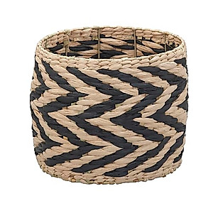 Household Essentials, Natural and Black Cattail and Paper Zee Basket