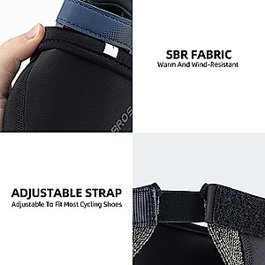 ROCKBROS Cycling Shoe Covers Toe Covers Winter Toe Warmers Cycling Overshoes Protectors Kevlar Black 1 Pair L/XL(7-12US)