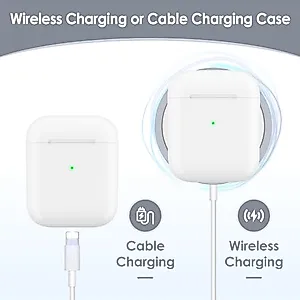 Compatible for AirPods 1st 2nd Generation Charging Case, Wireless Charger Replacement Case for AirPods Case 2nd Gen with Bluetooth Pairing Sync Button(Replacement A1938)