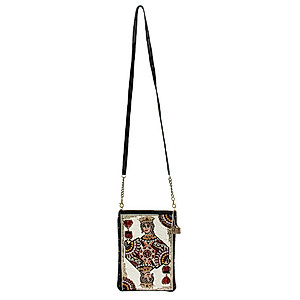 Mary Frances Queen of Wine Beaded Playing Card Crossbody Handbag, Multi