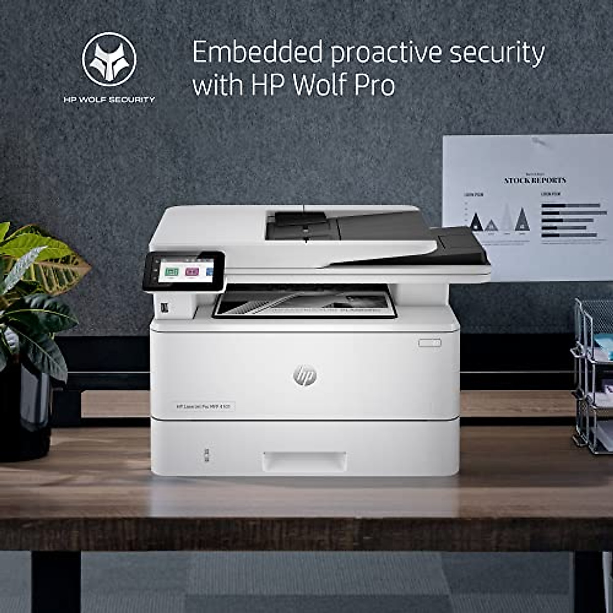 HP LaserJet Pro MFP 4101fdne Black & White Printer with HP+ Smart Office Features and Fax