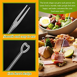 GothaBach 1000Pcs Disposable Plastic Fruit Forks Cake Forks Cutlery Forks Two Prongs Skewers Blunt End Toothpicks Mini Cocktail Tasting Forks Fruit Food Picks for Party and Daily Life