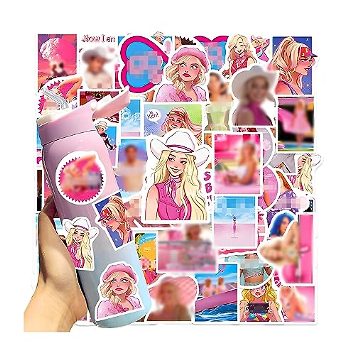 50Pcs Cute Pink Girls Stickers for Suitcase Skateboard Trunk Laptop Computer Water Bottles Phone Car Teens Boys Girls Decal Waterproof Sticker.