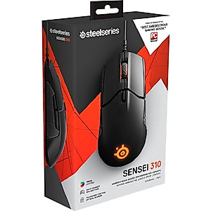 SteelSeries Sensei 310 Gaming Mouse - 12,000 CPI TrueMove3 Optical Sensor - Ambidextrous Design - Split-Trigger Buttons - RGB Lighting, Black