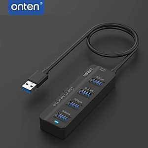 4 port USB HUB, Onten USB 3.0 HUB, USB Splitter with 1.6 ft cable 4*USB3.0 port for laptop MacBook Surface Pro and more USB Devices