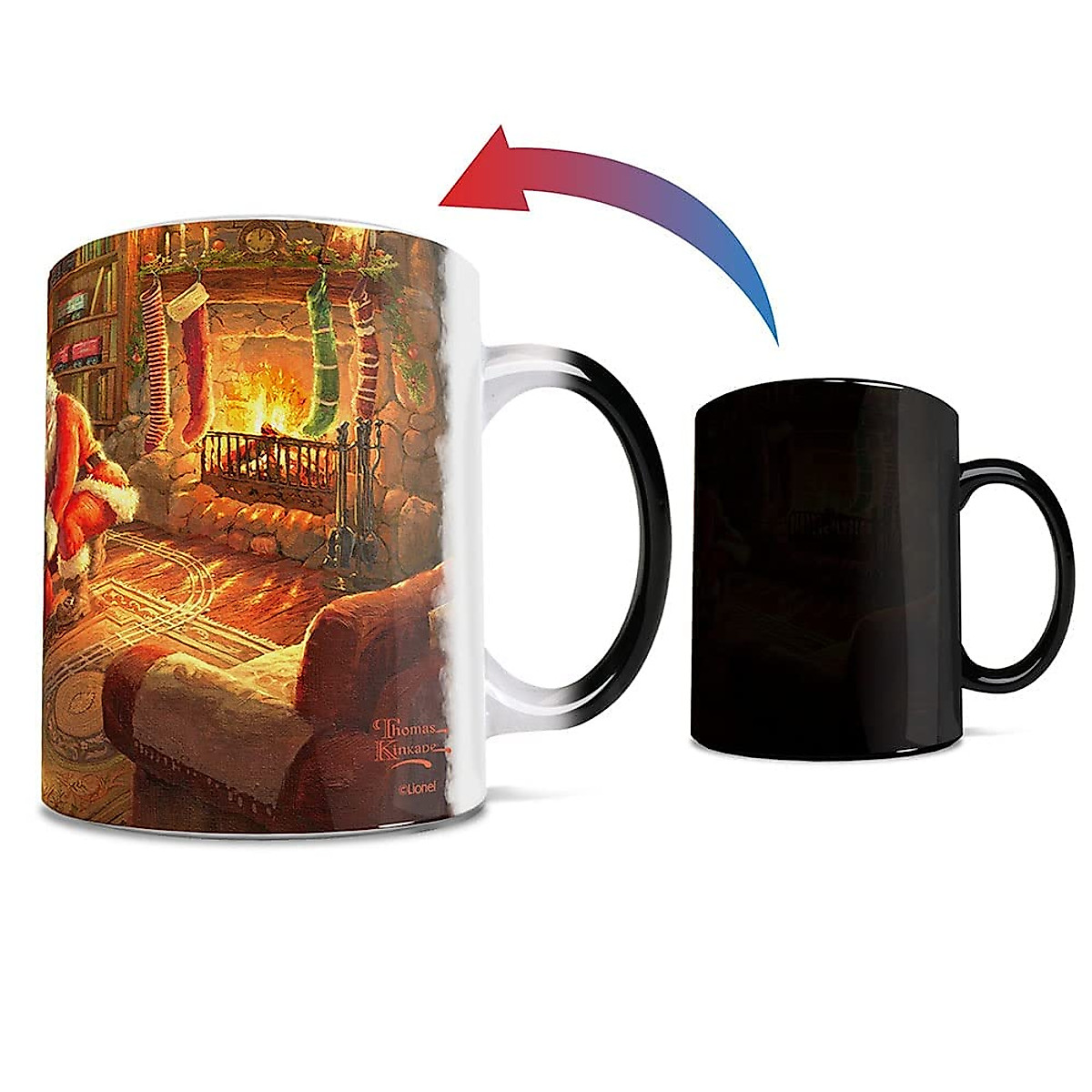 Morphing Mugs Thomas Kinkade Studios – Lionel – Santa’s Special Delivery – Trainset – Toys – One 11 oz Color Changing Ceramic Mug – Image Revealed When HOT Liquid Is Added!