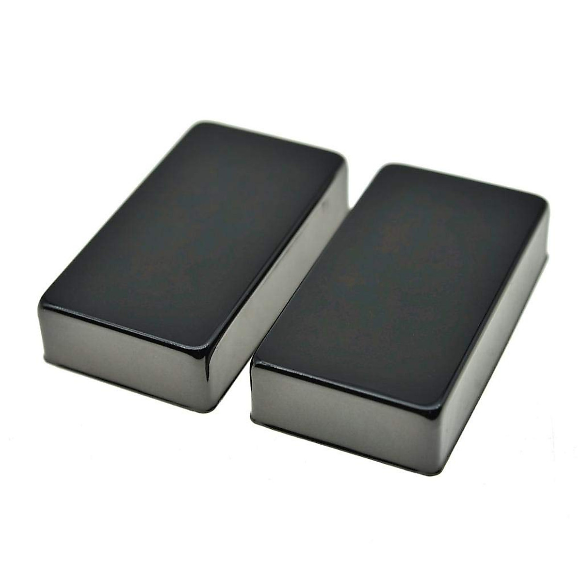 KAISH Set of 2 Sealed Humbucker Guitar Pickup Covers Brass Humbucker Pickup Cover No Holes Black