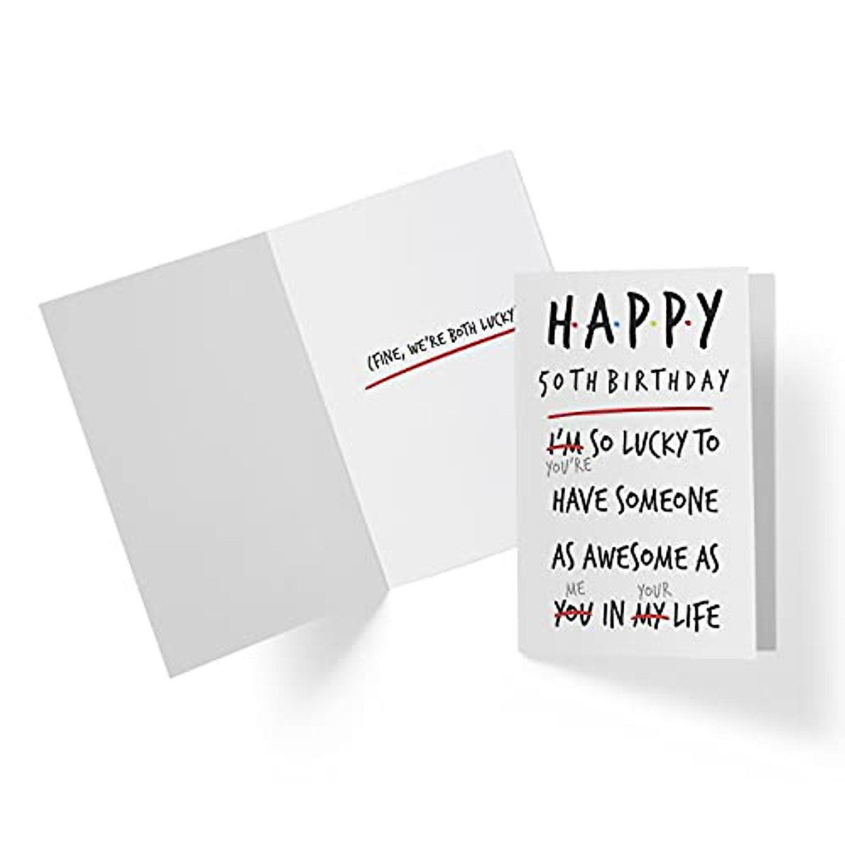 50th Birthday Card - You Are Lucky 50th Anniversary Card For Father, Mother, Brother, Sister, Mom, Dad, Friend - 50 Years Old Birthday Card - Happy 50th Birthday Card - With Envelope